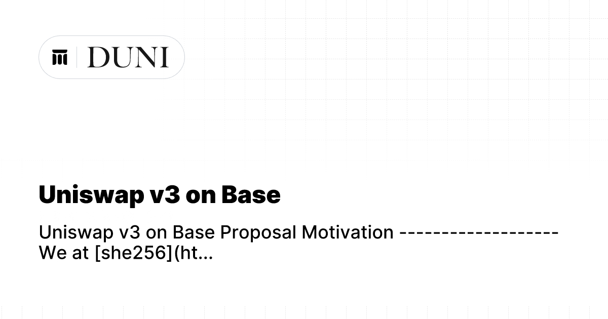 Uniswap v3 on Base